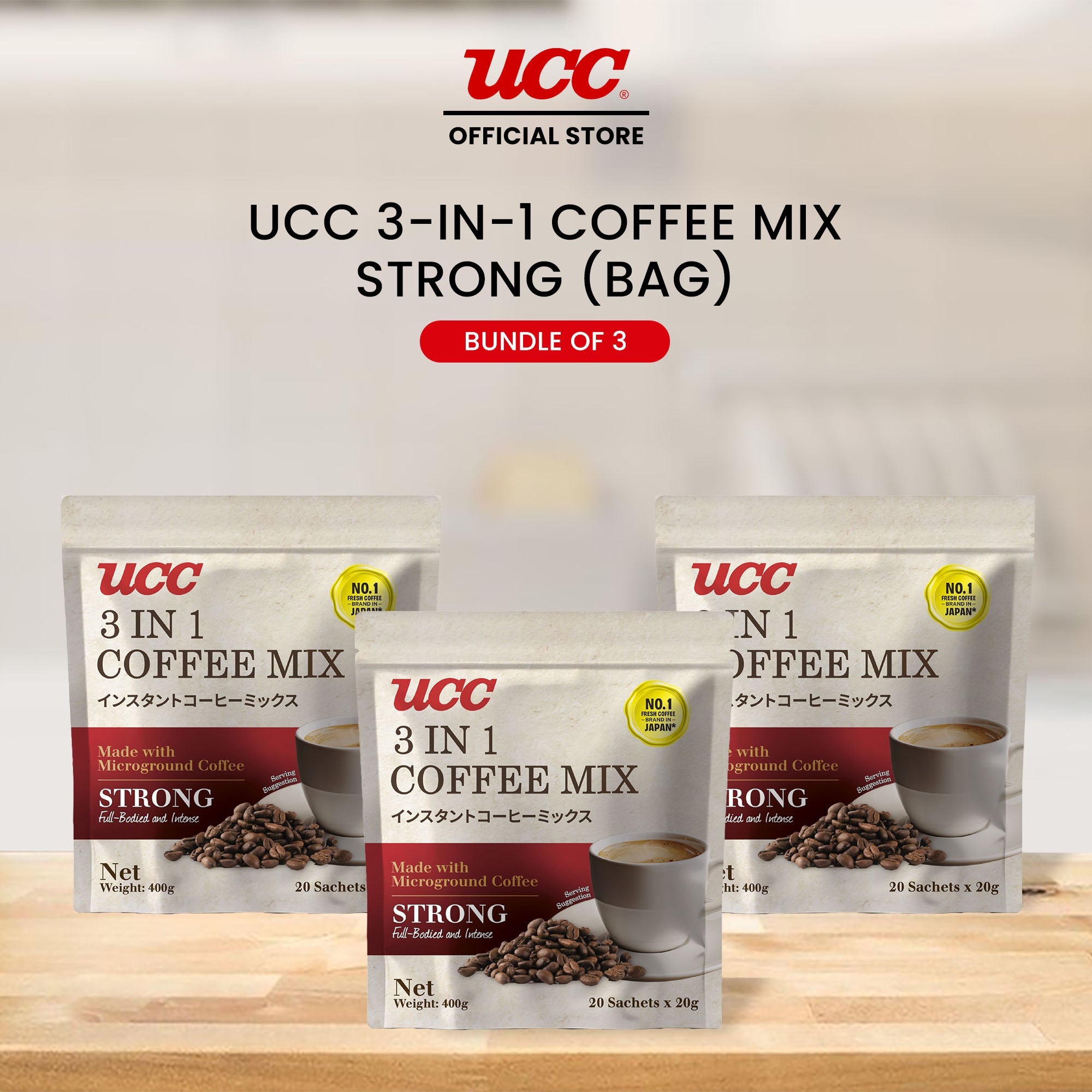 UCC 3-in-1 Coffee Strong Bag 20g x 20 (Bundle of 3) – UCC Coffee PH