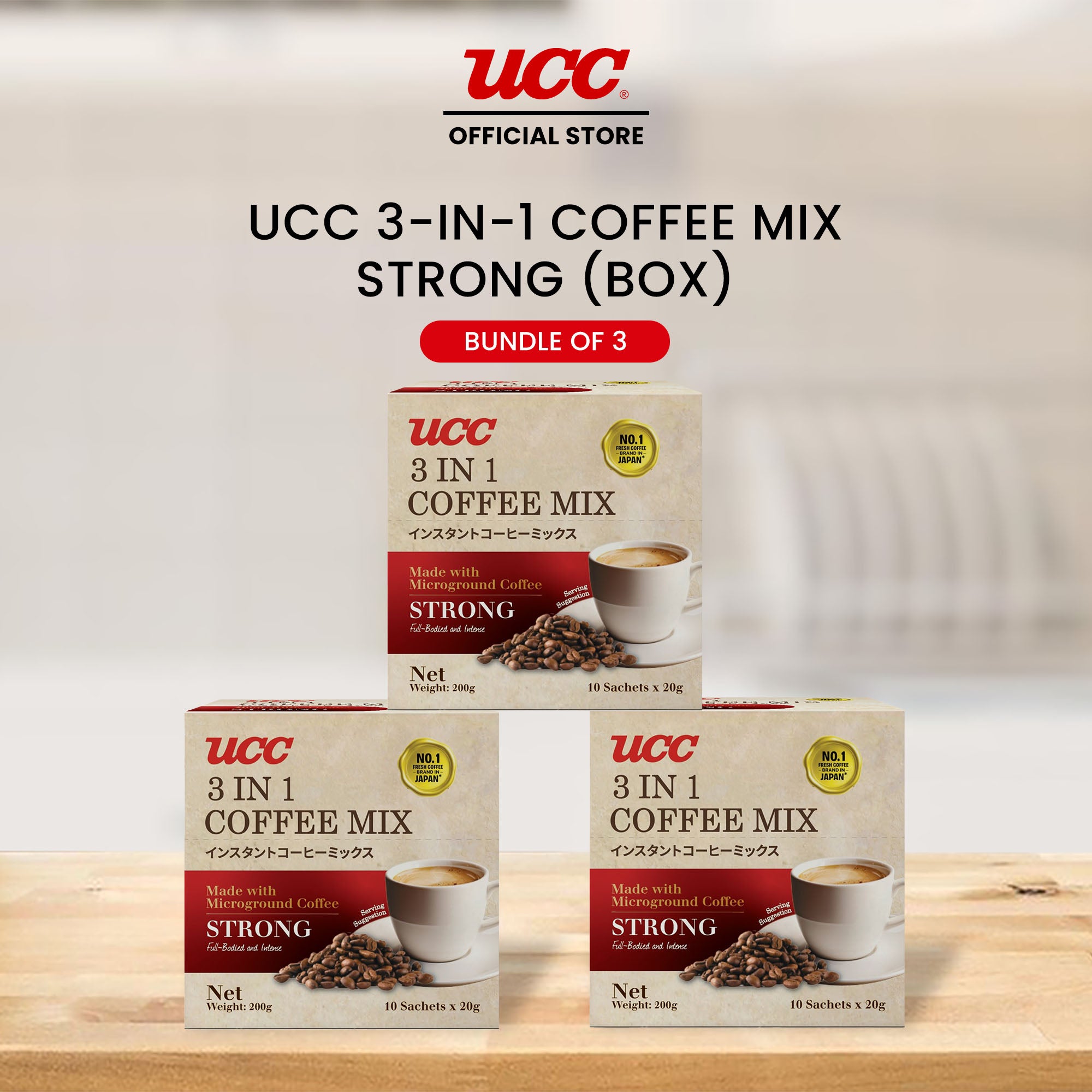 UCC 3-in-1 Coffee Strong Box 20g x 10 x 3 (Bundle of 3) – UCC Coffee PH
