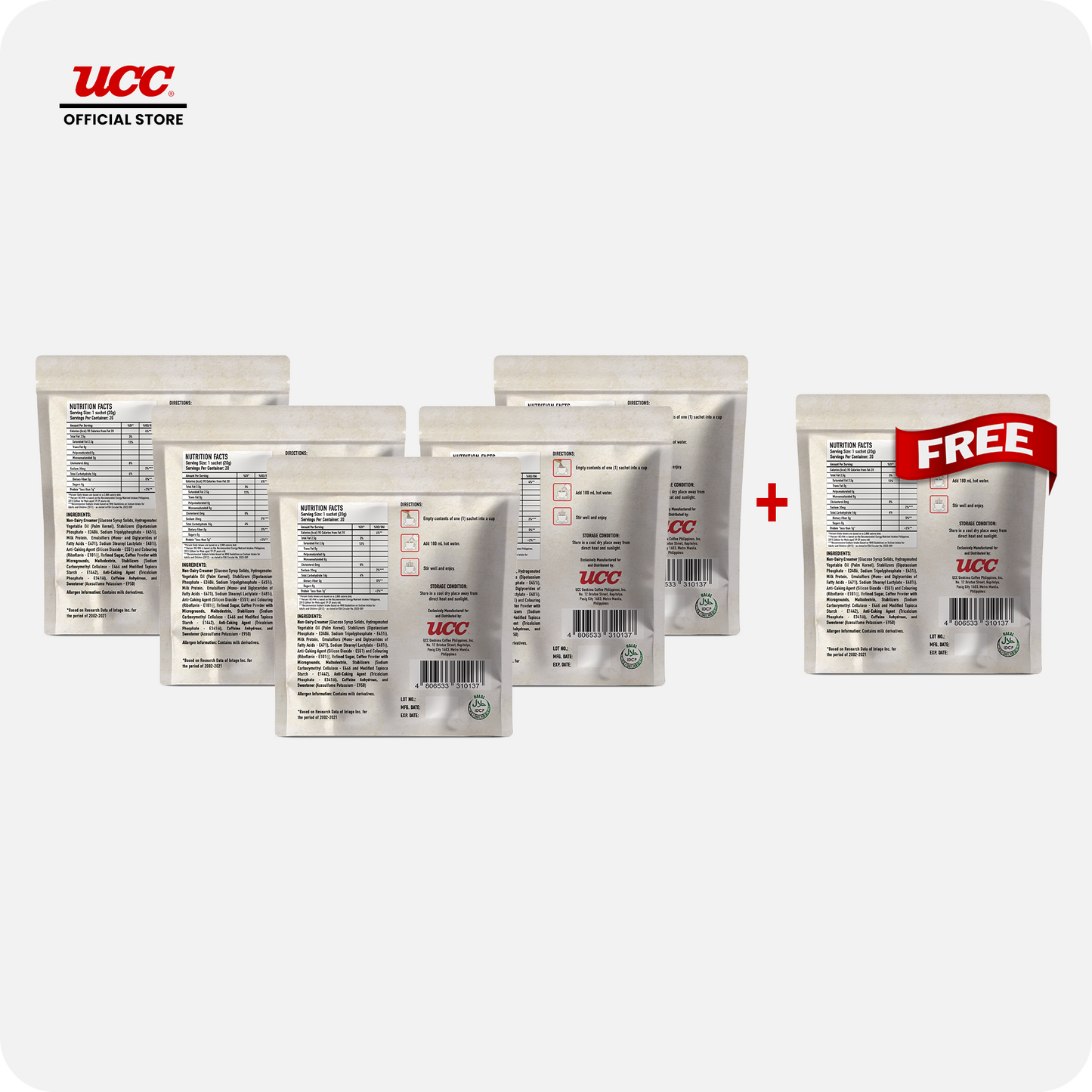 UCC 3-in-1 Coffee Strong Bag 20g x 20 (Bundle of 5) Plus 1 FREE – UCC ...