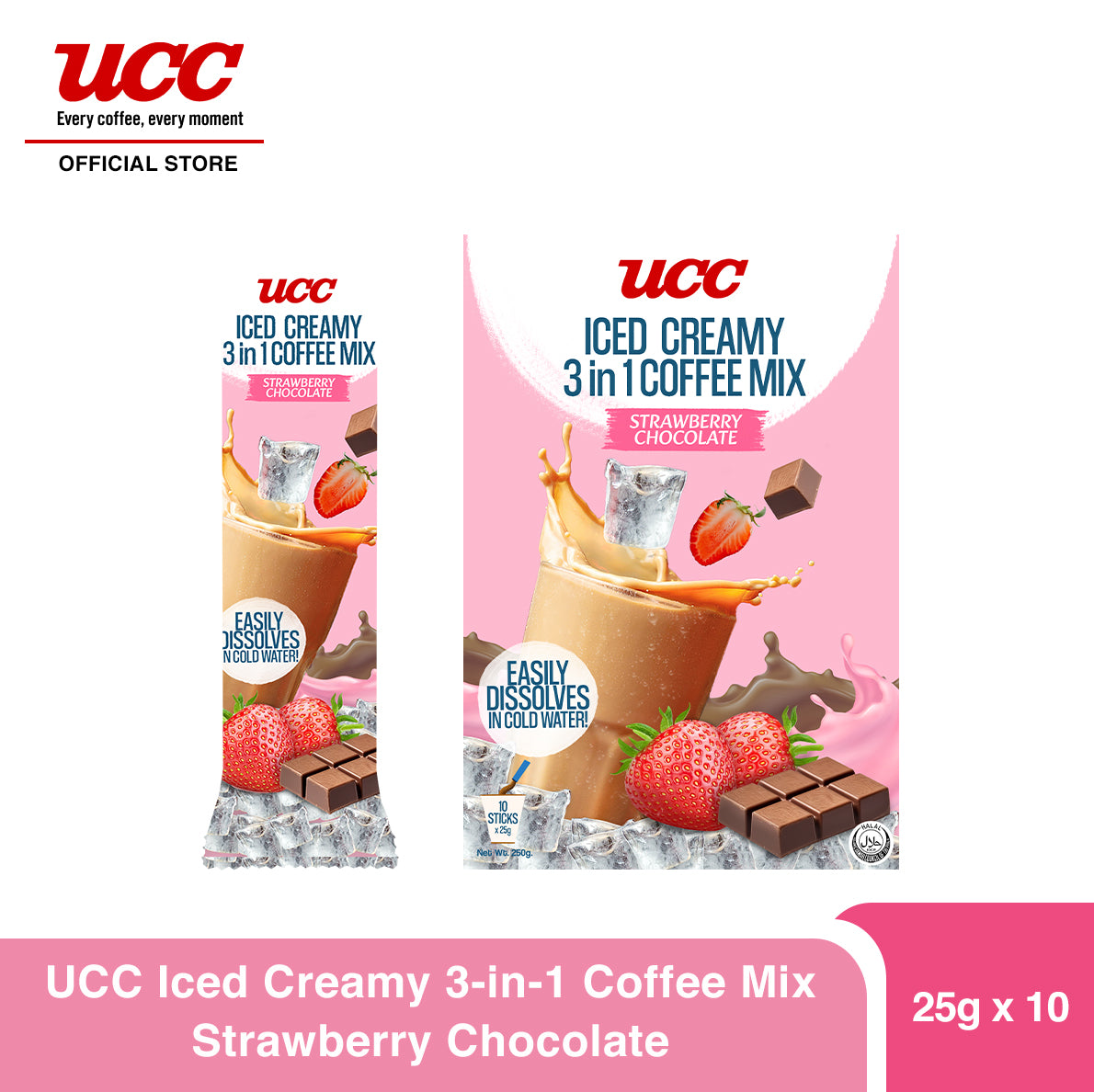 UCC Iced Creamy Fruity Strawberry Chocolate 3-in-1 Coffee Mix – UCC ...