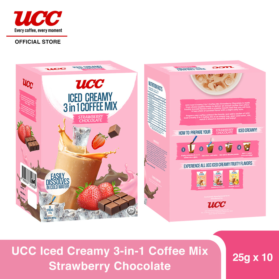 UCC Iced Creamy Fruity Strawberry Chocolate 3-in-1 Coffee Mix – UCC Coffee PH
