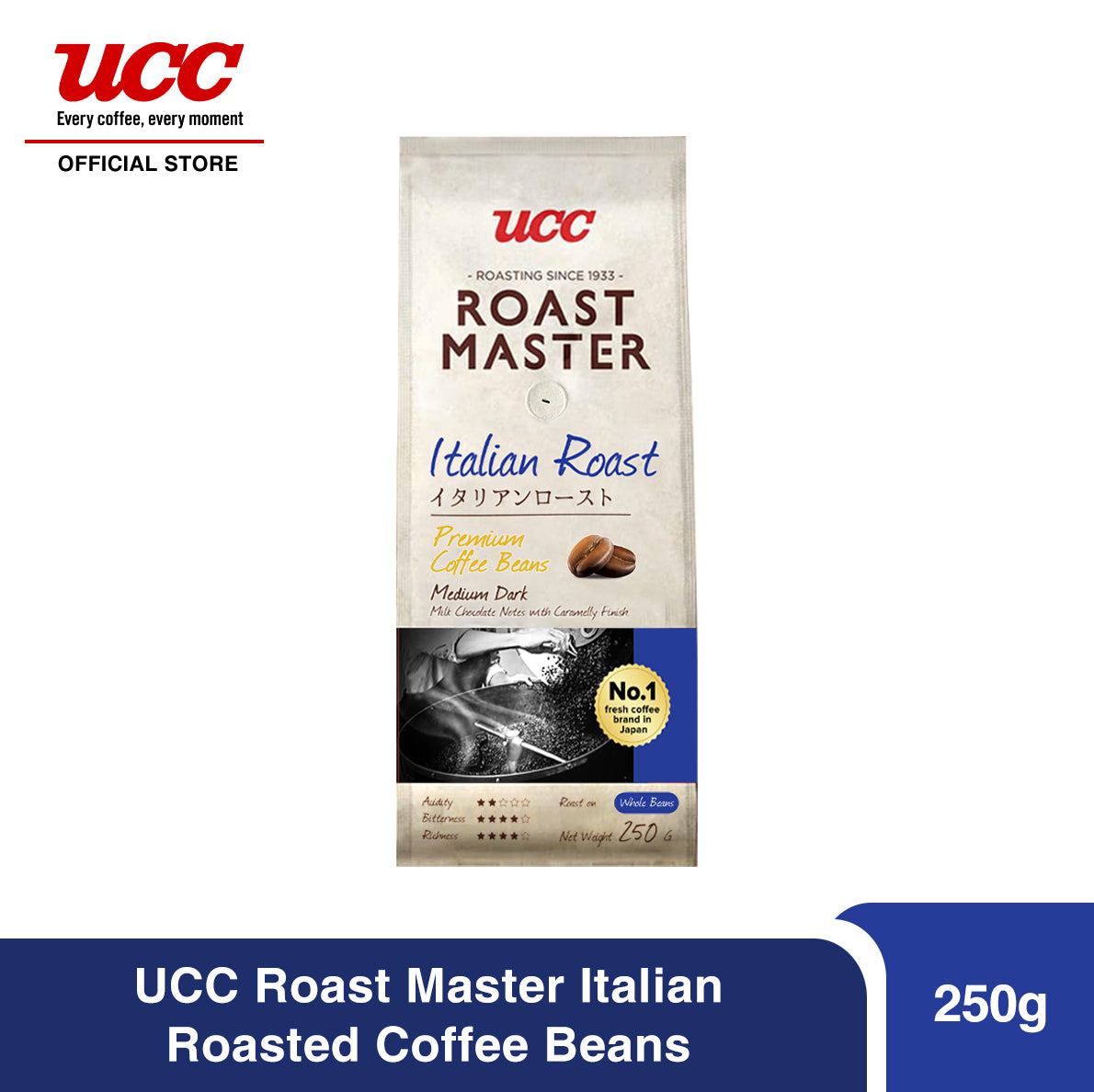 UCC Roast Master Italian Roast Coffee Beans 250g – UCC Coffee PH