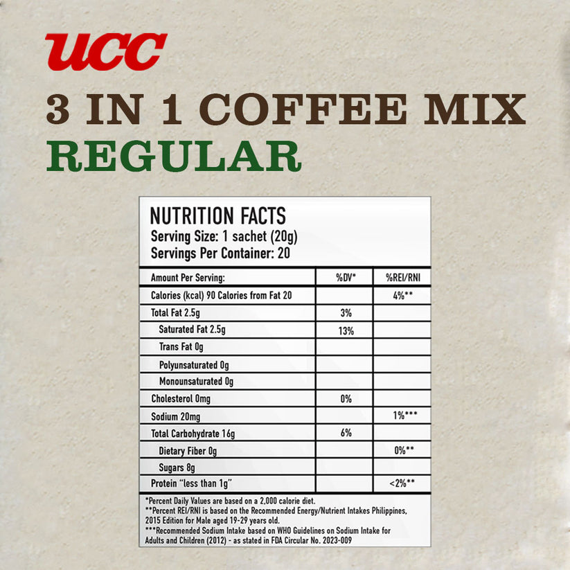 UCC 3-in-1 Coffee Regular Bag (20g x 20) – UCC Coffee PH