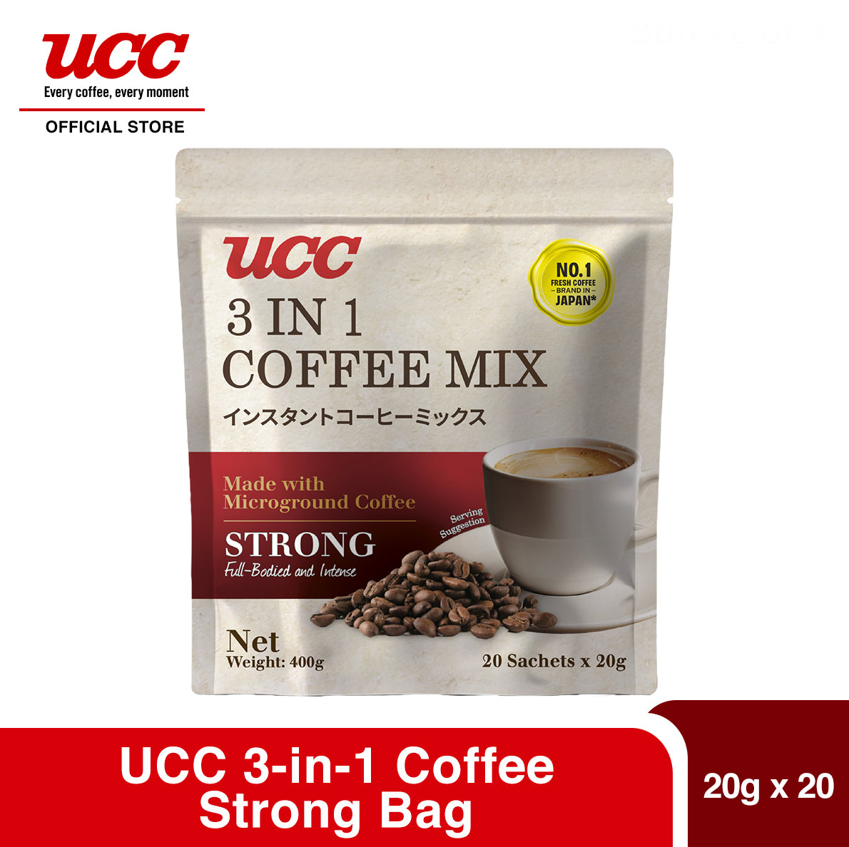 UCC 3-in-1 Coffee Strong Bag (20g x 20) – UCC Coffee PH