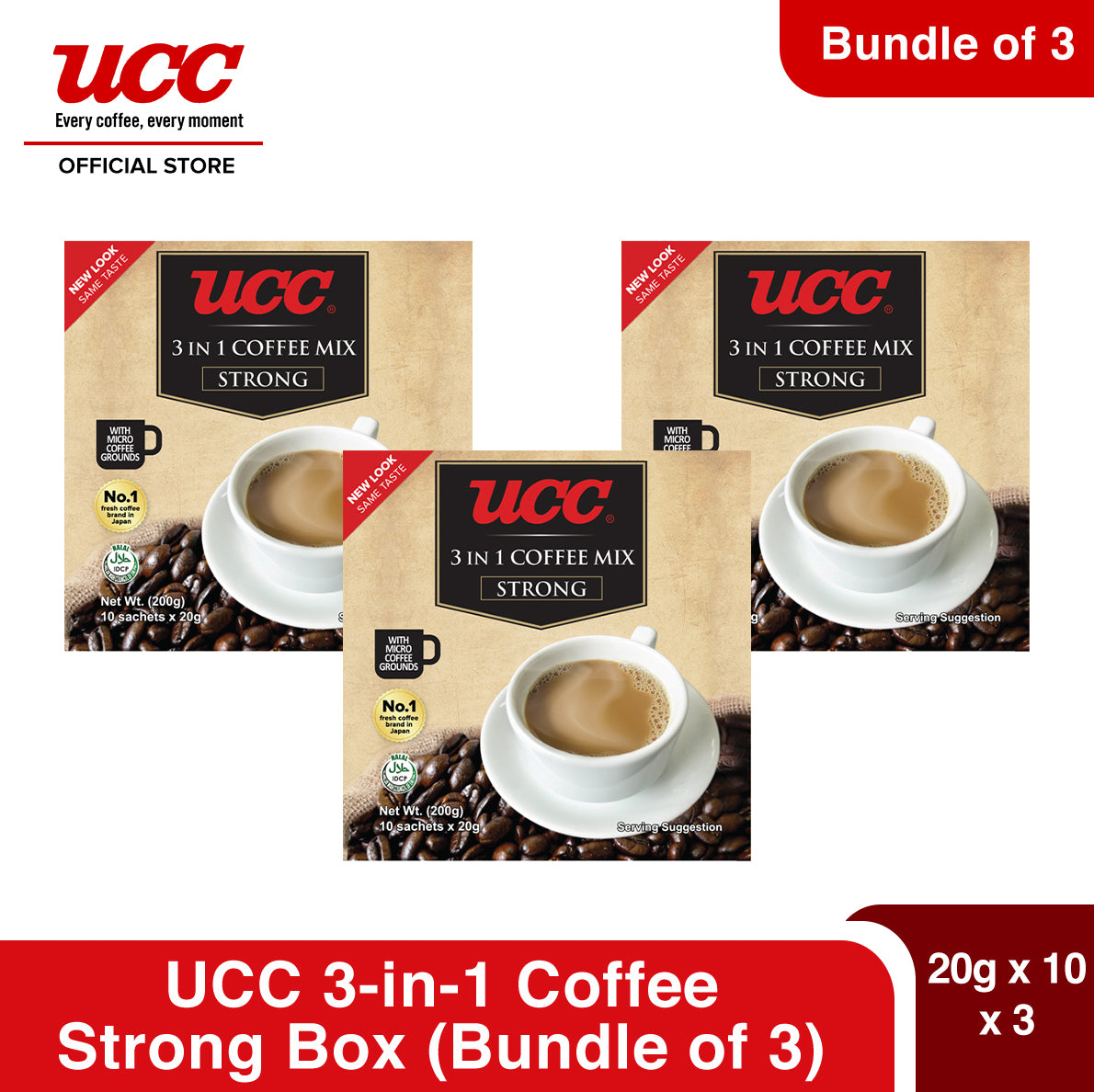UCC 3-in-1 Coffee Strong Box 20g x 10 x 3 (Bundle of 3) – UCC Coffee PH