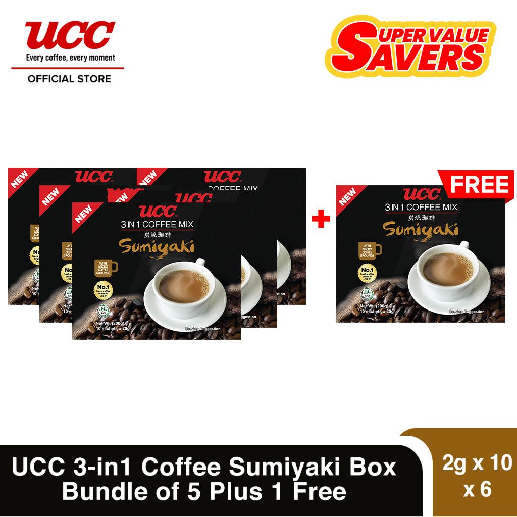 UCC 3-in-1 Sumiyaki Box Bundle of 5 Plus 1 Free – UCC Coffee PH